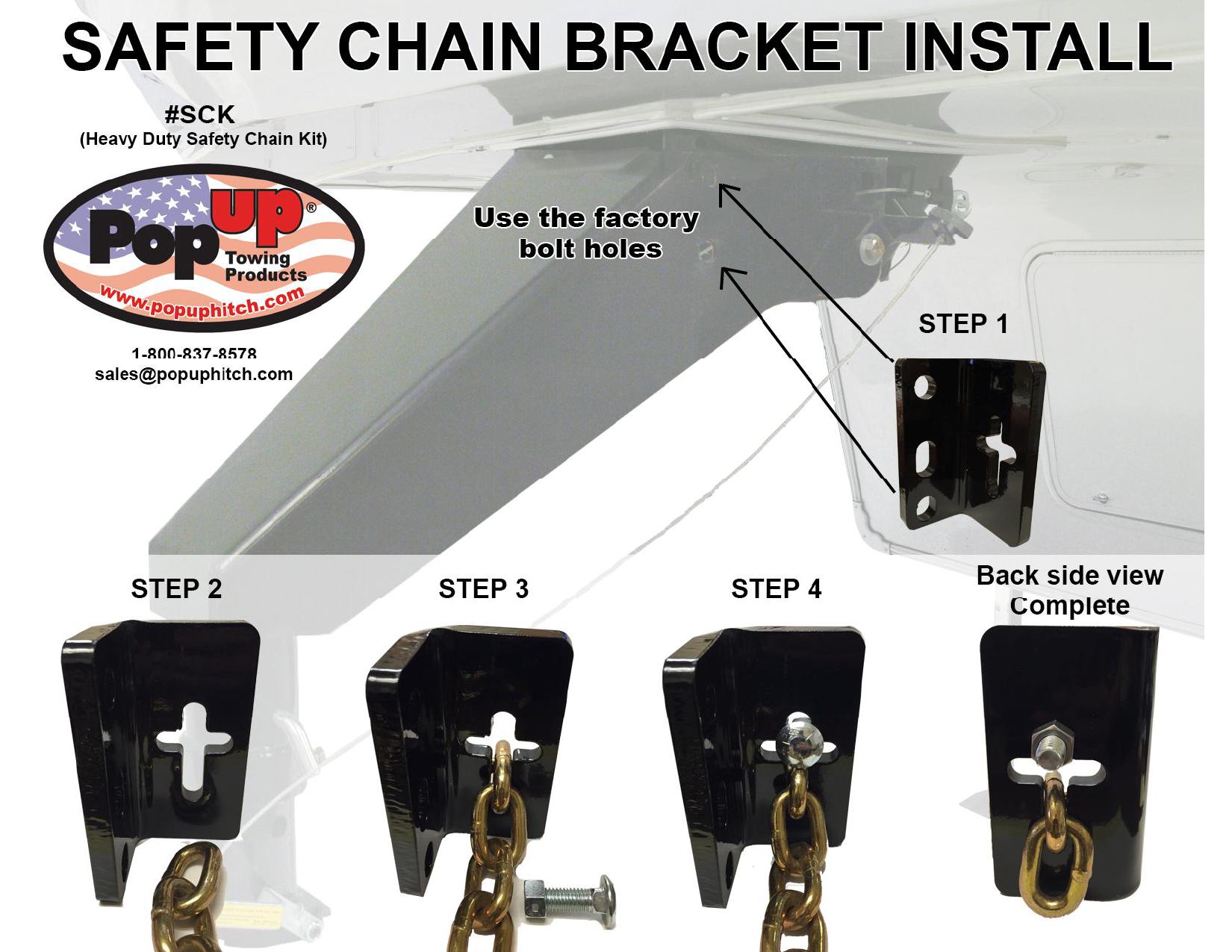 Safety Chain kit 5th Wheel Kingpin Box for Gooseneck Hitch by Hitches ...